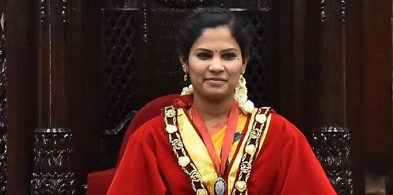 Mayor R Priya unfurls national flag at Ripon Buildings