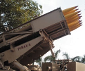 Multi-barrel launcher Pinaka tested
