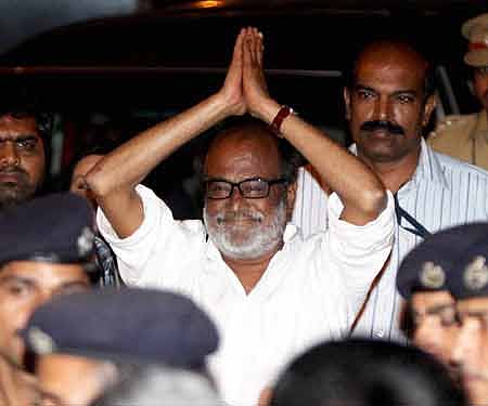 Rajnikanth returns home