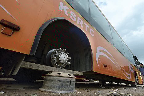 Low-floor AC buses down in the depot