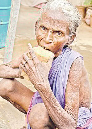 Poverty forced her to live on brick bites