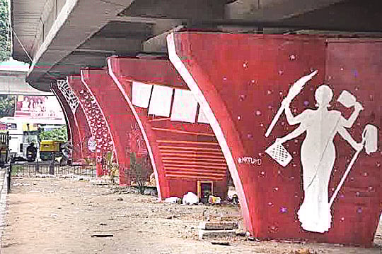 Art Comes to a Dingy Corner Under Flyover