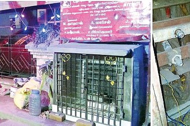 Footpath \'Temple\' is New Obstacle in Choolaimedu