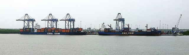 A Rare Moment as 2 Mainline Vessels Berth at ICTT
