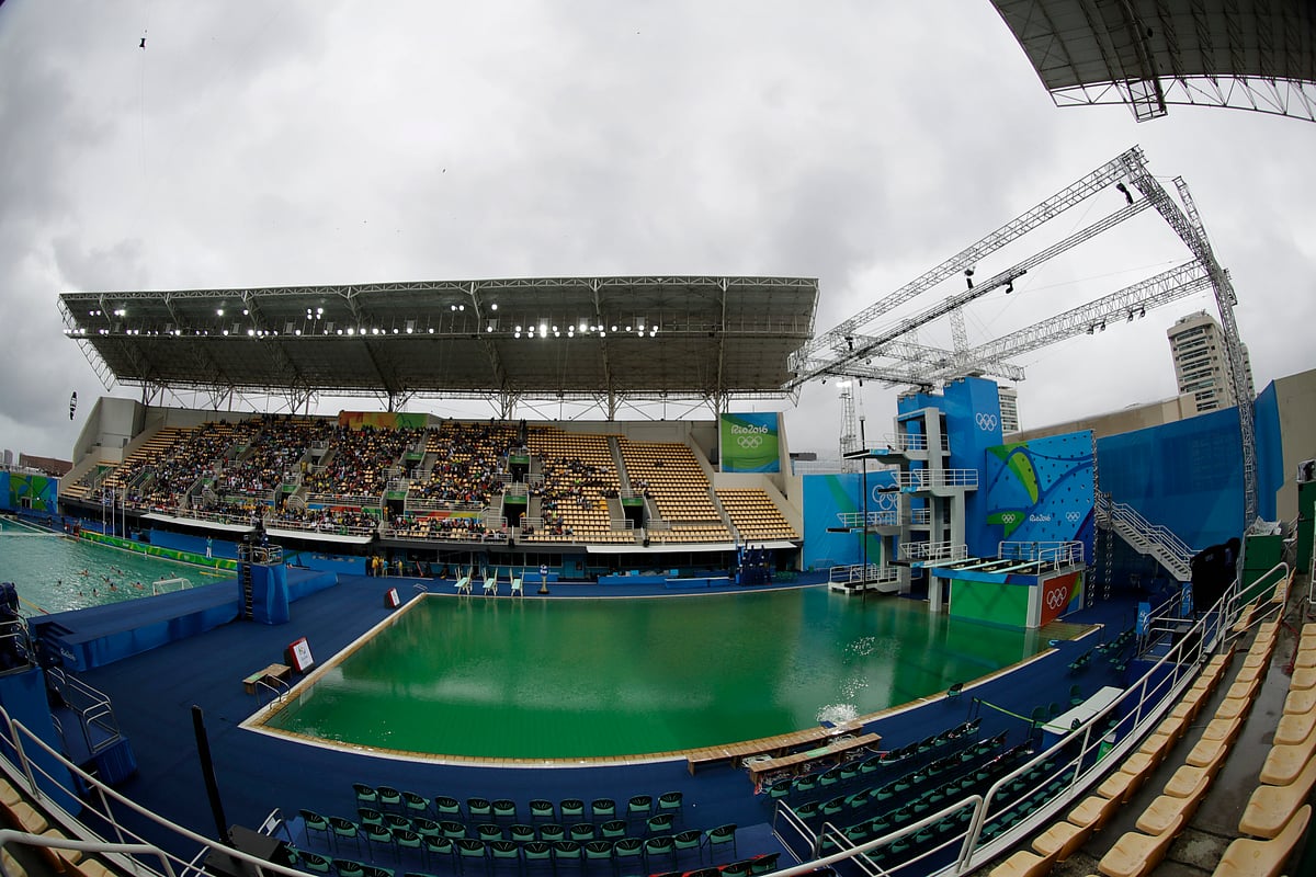 One of the green pools at Olympics to be drained and refilled