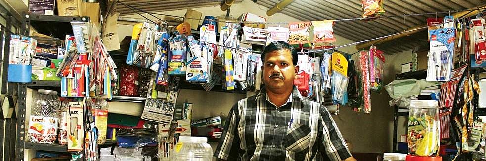 This shopkeeper has blind trust in customers