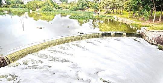 How ‘beautified’ Langar Houz lake became a foam spewing mess