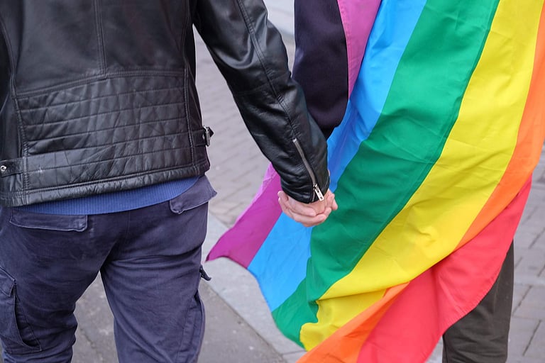 Dutchmen go hand-in-hand to support gay rights