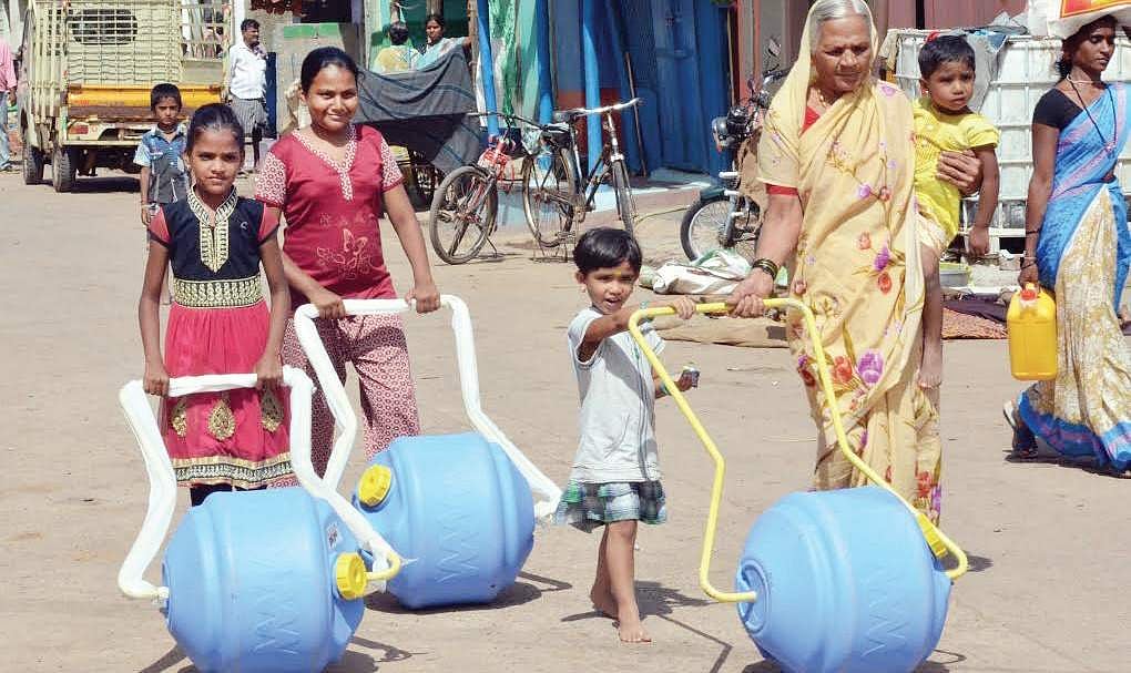 Rolling water tanks a big hit in rural parts of Karnataka