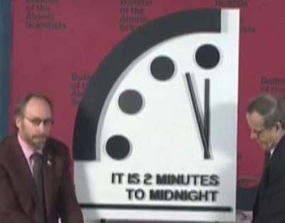 Scientists move Doomsday Clock ahead to two minutes to midnight
