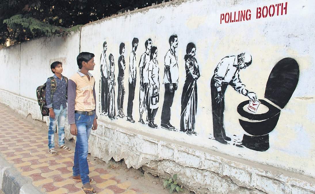 Telangana polls: Potty politics - why this graffiti attracts attention