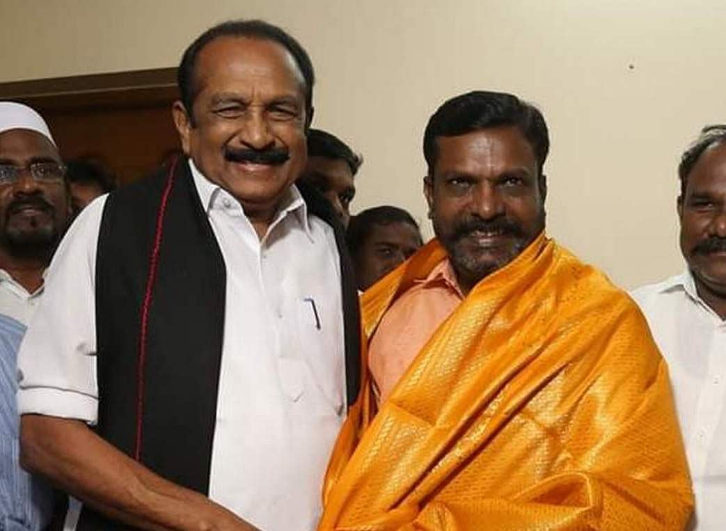 VCK leader Thirumalavan visits Vaiko's house amidst spat over Dravidian ...