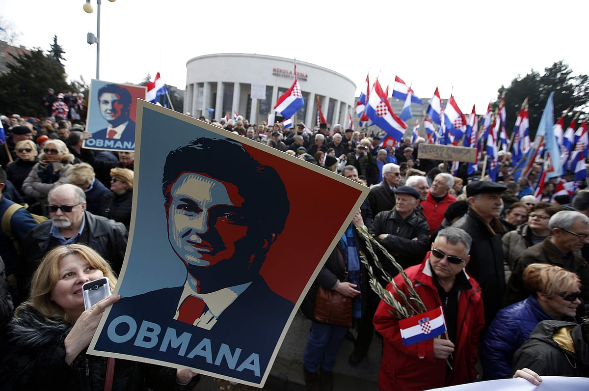 Thousands of Croatian far-right supporters march in Zagreb to protest ...
