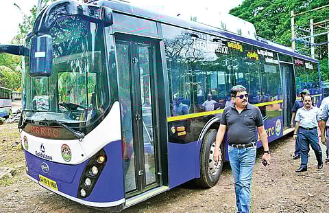 KSRTC started testing electric bus in Kochi