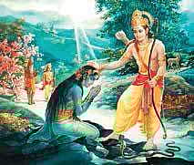 Rama Brings Ahalya Back to Her Living Form