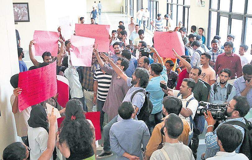 Journalist manhandled by students during Article 370 protest at JNU