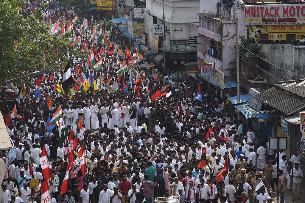 DMK, allies take out massive rally against Citizenship Act in Chennai ...