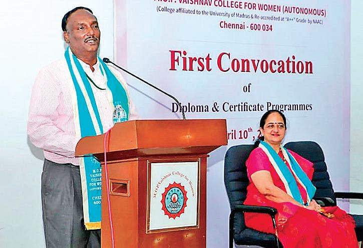 Chennai: MOP Vaishnav College holds convocation for diploma students