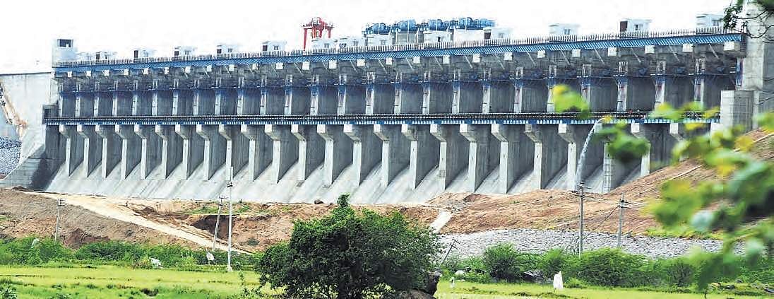 All 26 gates of Mid Manair Dam lifted for first time in Telangana