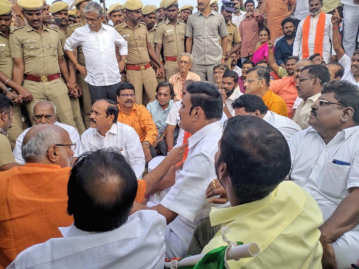 H Raja among 150 BJP men detained for Marina protest demanding arrest ...