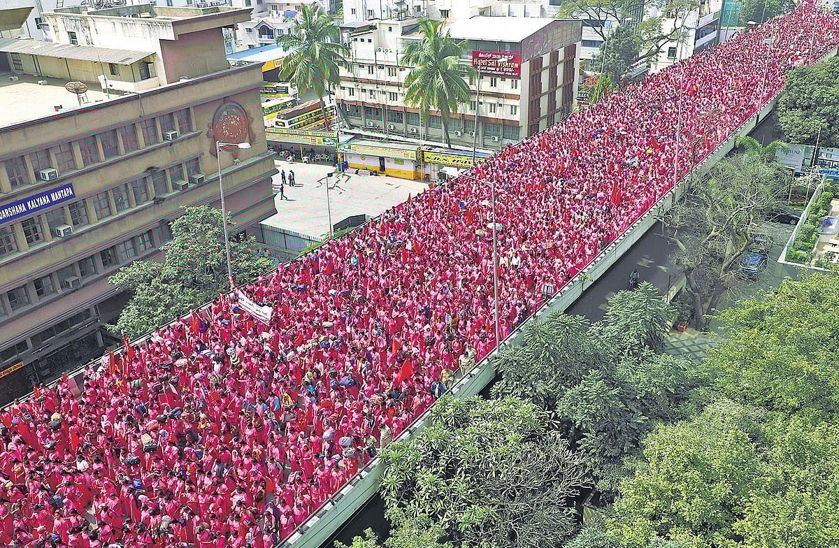 Pink rage: Asha workers stand firm
