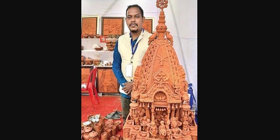 Sculptor Saroj Kumar Rout recreates Nabakalebara Rath Yatra in terracotta