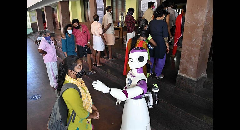 Kerala civic body polls: Robot at Thrikkakara polling booth grabs eyeballs