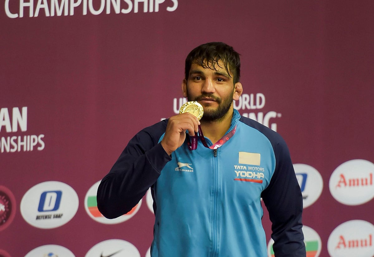 Sunil Kumar wins gold in Asian Wrestling Championships, India's first ...
