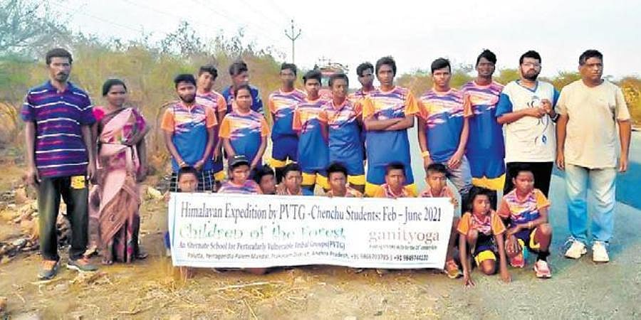 A group of Chenchu tribals on a 9000 km expedition