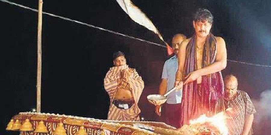 9 ft long, 5 ft wide: Huge diya lit in Sri Loknath temple