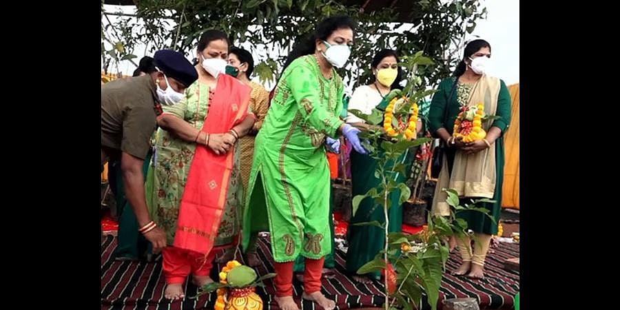 Aranyani members plant trees for ‘Panchvati Van’