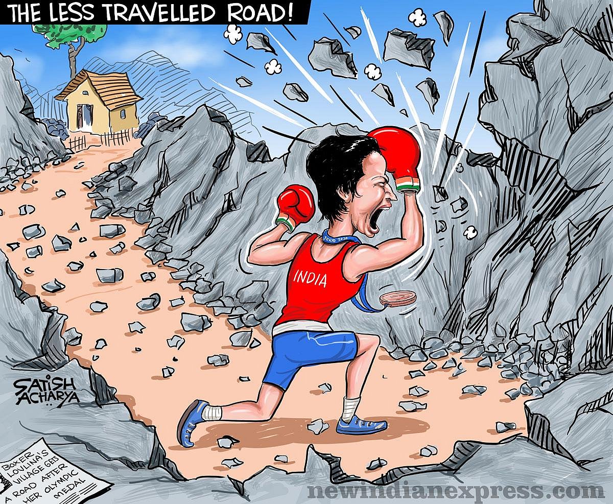 Cartoon: When Neeraj Chopra's Jana Gana Mana floated in the air at Tokyo