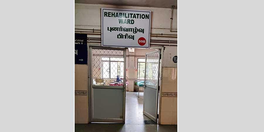 Rehabilitation ward for destitutes in need of caregivers
