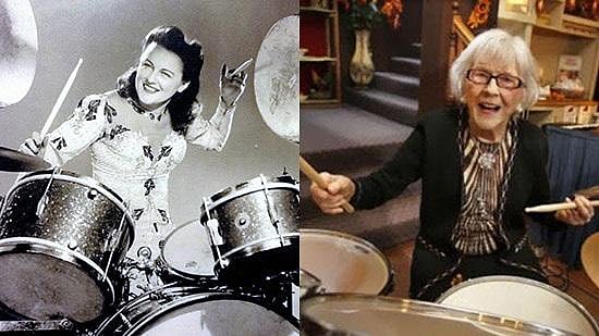 'Fastest girl drummer in the world' on Dylan's book cover