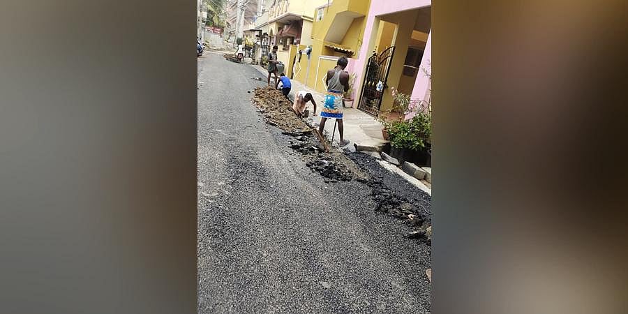 Day after BBMP tars road, it is dug up again