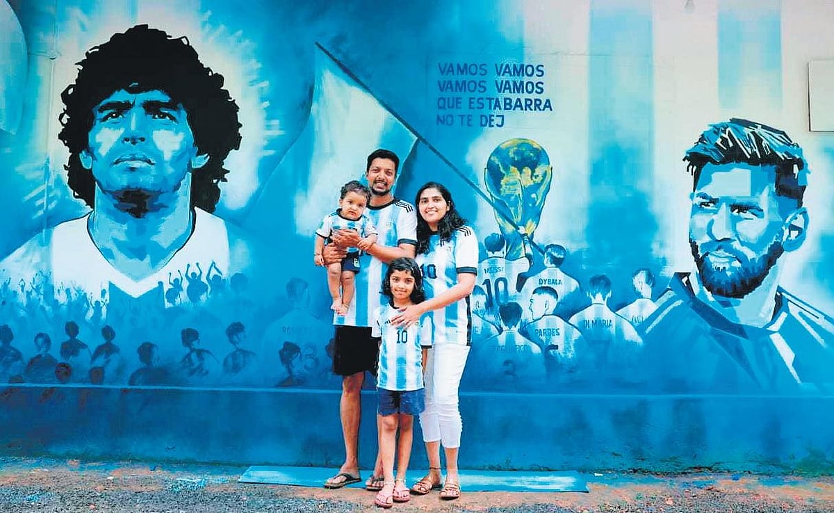 Messi, jersey and football frenzy: Wall at Kerala's Patyam village ...