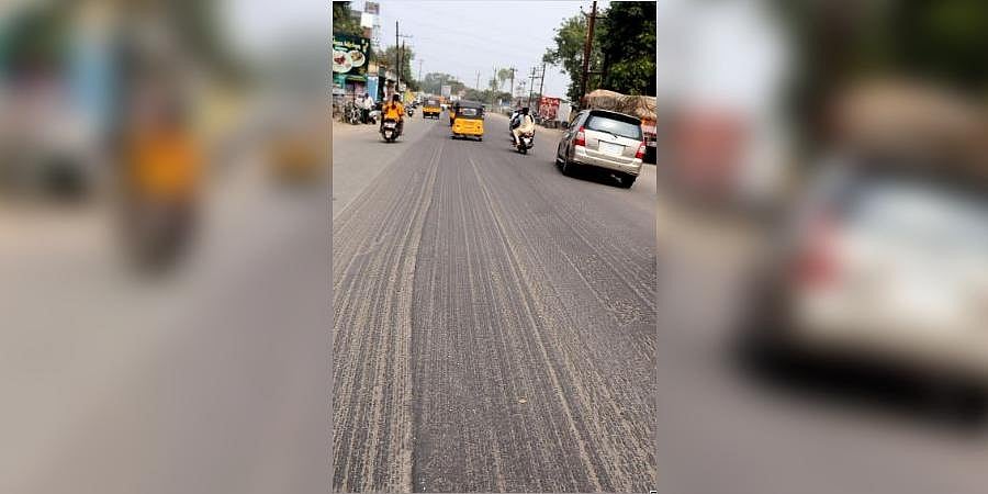 Unfinished Katpadi main road puts two-wheeler riders at risk