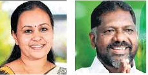 LDF anniversary: Chittayam Gopakumar, Veena George cross swords