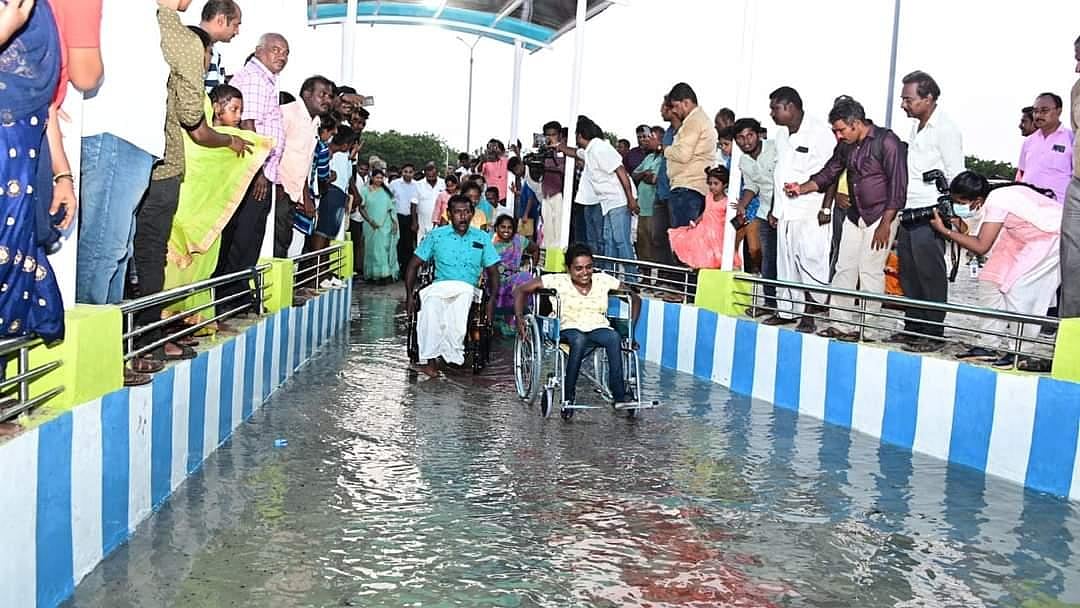 Thoothukudi: Special ramp for differently-abled opened at Muthunagar beach