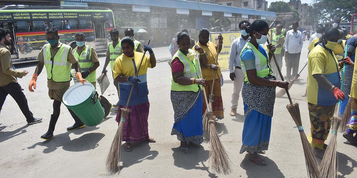 Village panchayat cleanliness workers demand equal pay to that of ...