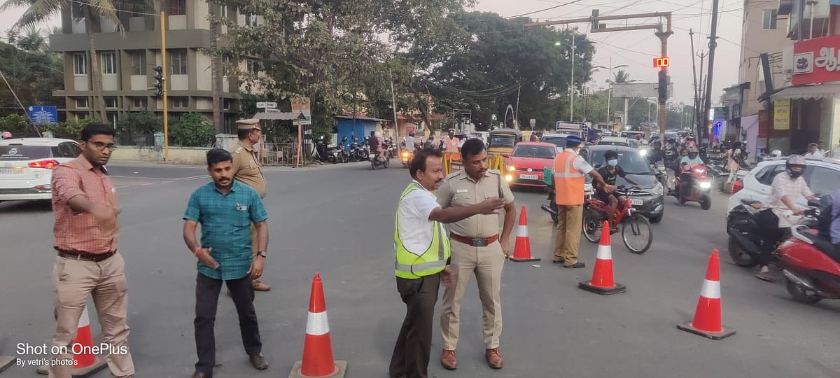 Coimbatore: Traffic signal replaced with roundabout on Lawly Road