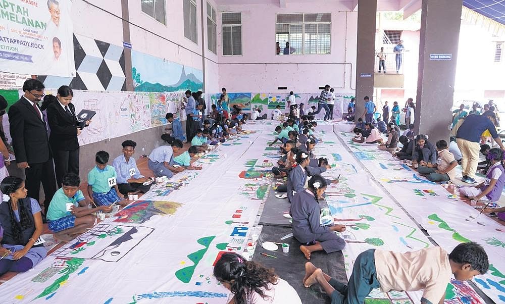 Kerala: Attappadi tribal students create record with painting on canvas