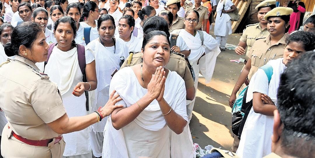 700 nurses protest seeking regularisation, detained by Chennai city police