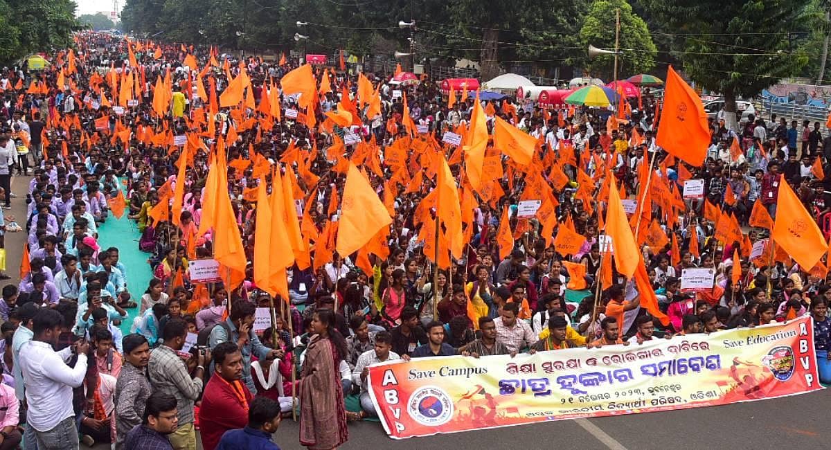 Odisha ABVP demands campus polls, rally in state capital