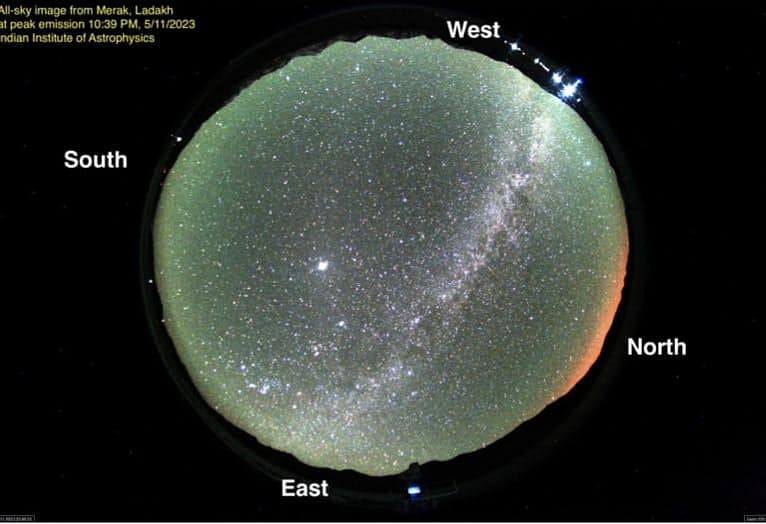 IIA researchers record the rare auroral activity at Hanle in Ladakh