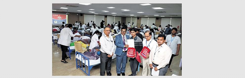Blood donation camp held on VIT-AP founder’s birthday in Vijayawada