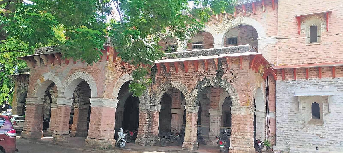 Collectorate building of British era in ruins