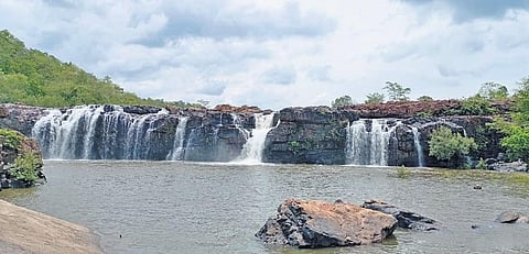 Tourists head for three waterfalls in Telangana's Mulugu district