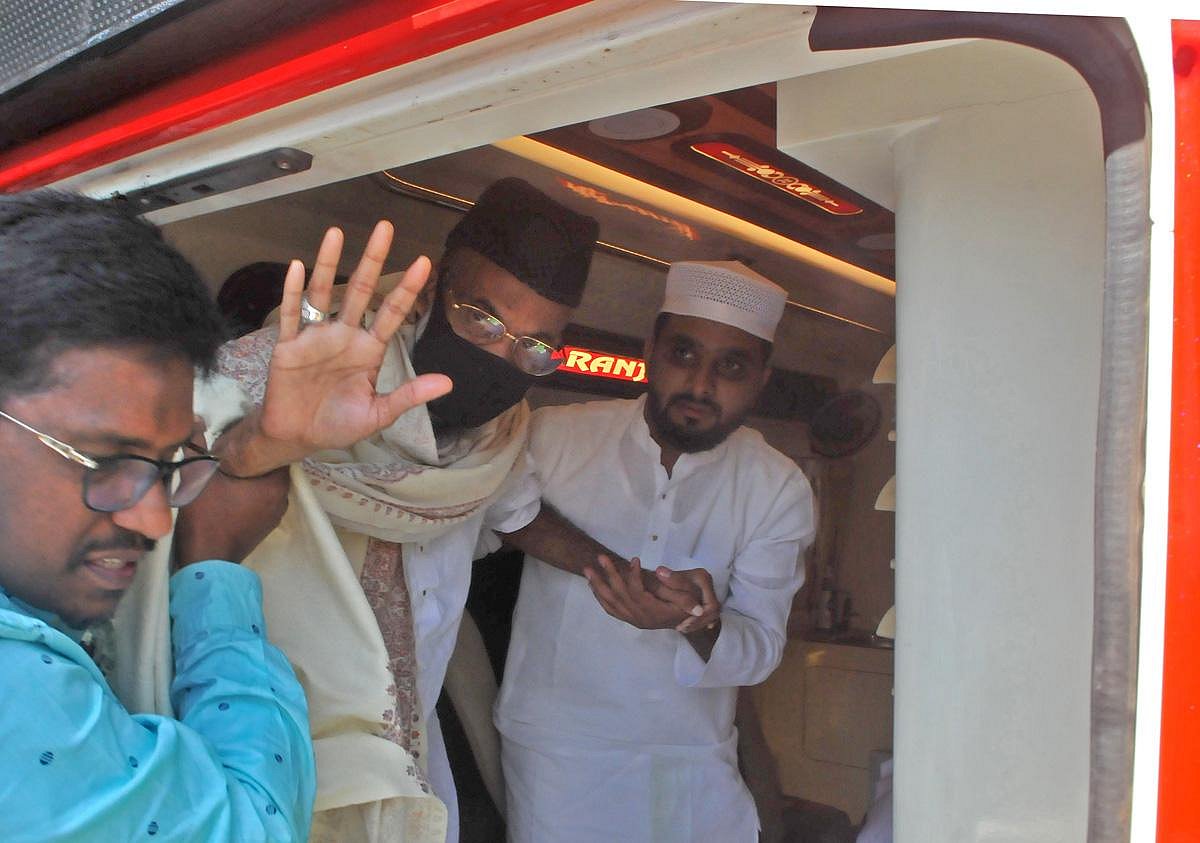 PDP Chairman Abdul Nasar Madani arrives at state capital