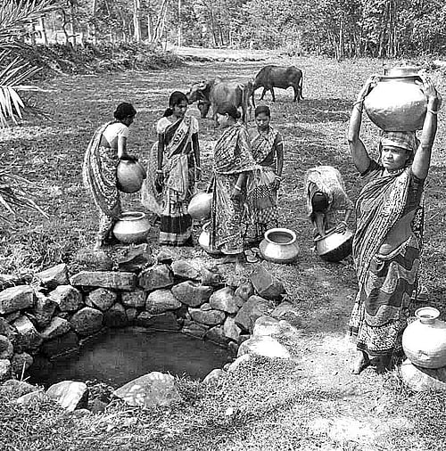 Water level falls, tribals rely on pits